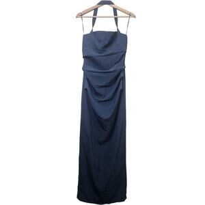 REVOLVE | Dresses | Revolve Lioness 999 Maxi Dress Size S Navy Halter ...